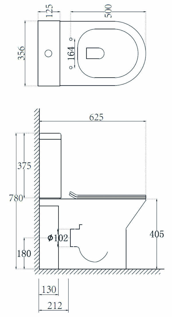 Venice Open Rimless Back, Close Coupled Pan WC - Plumleys Plumbing Merchant