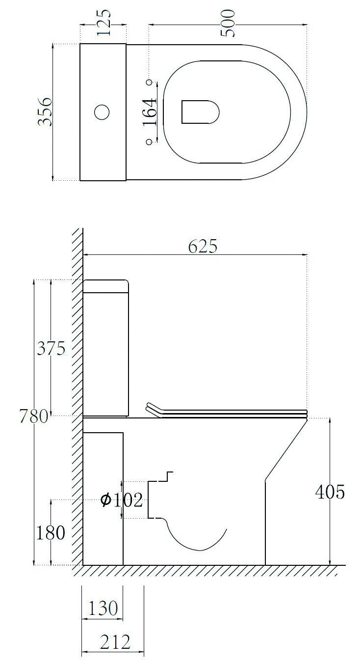 Venice Open Rimless Back, Close Coupled Pan WC - Plumleys Plumbing Merchant