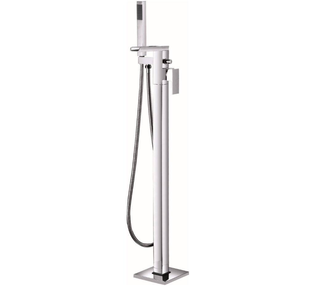 Nigella Waterfall Spout Floorstanding Single Lever Bath Shower Mixer ...