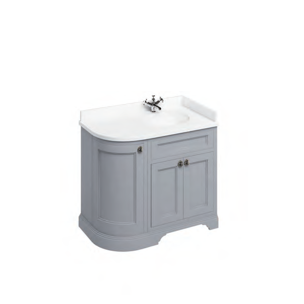 Freestanding 100 Curved Vanity Unit with Doors and Minerva® Worktops ...