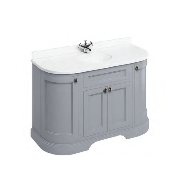 Freestanding 1340 Curved Vanity Unit with Doors and Minerva® Worktops ...